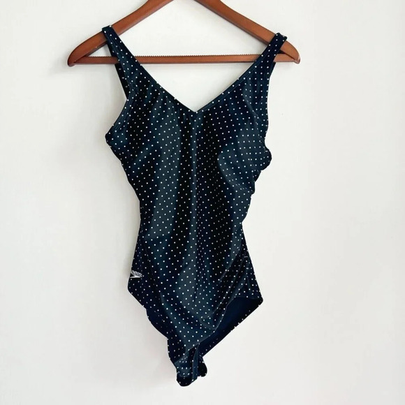 Speedo | Swim | Speedo Black W White Polka Dots Classic High Back ...
